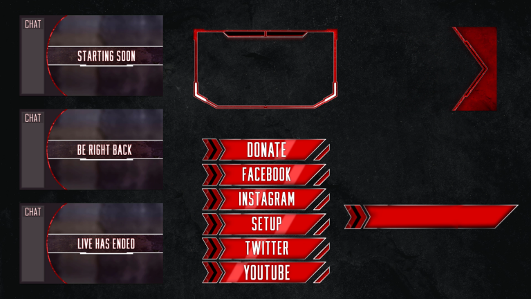 Static Blue/ Red Sci-fi Twitch Overlay - Streamer Overlays