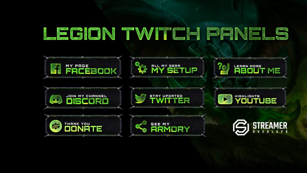 Legion Twitch Panels | Streamer Overlays | Esports Marketplace